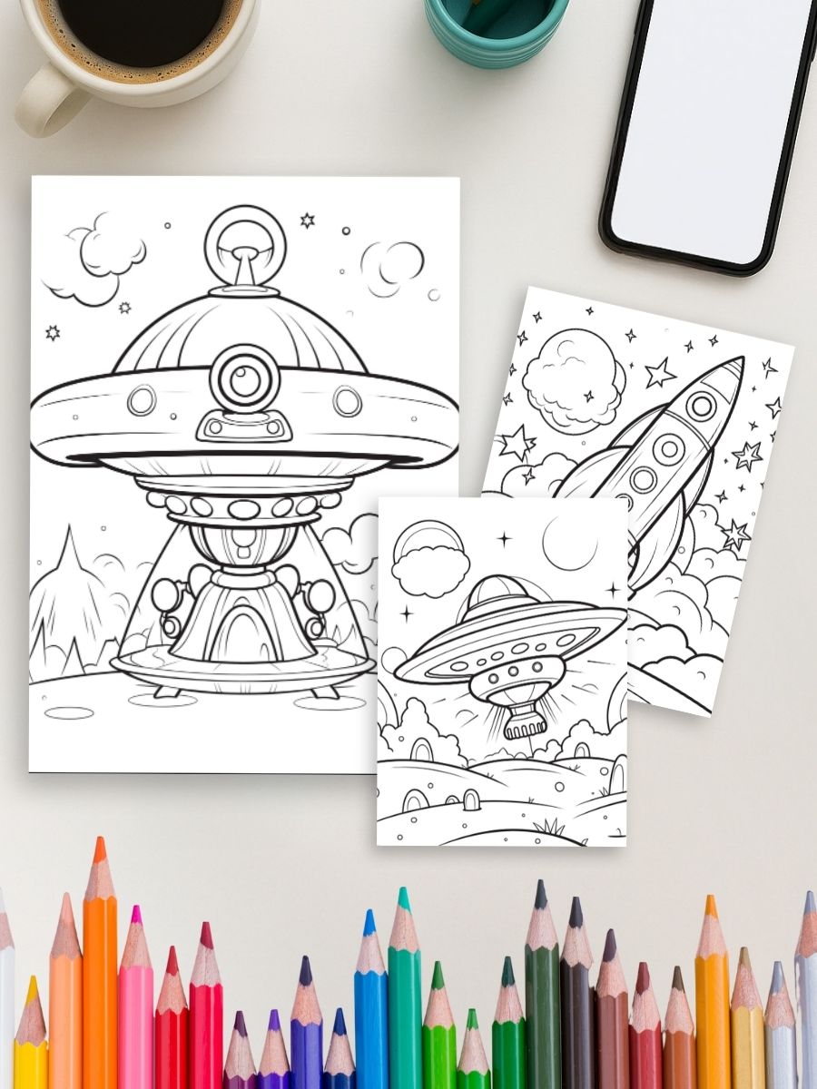 Kids in Space – 50 Intergalactic Adventures to Color | Kids Learning ...