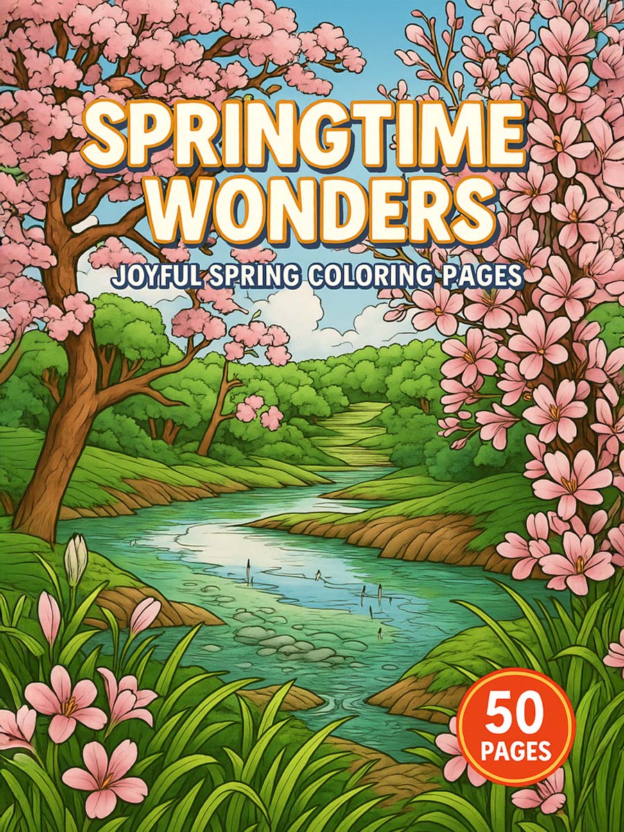Springtime Wonders – 50 Joyful Coloring Pages | Kids Learning Printables